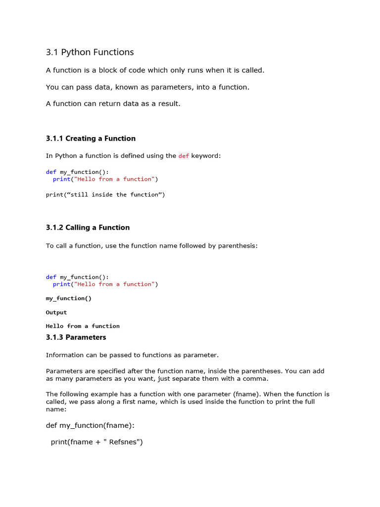 Python Unit 3 | PDF | Anonymous Function | Parameter (Computer Programming) Python Unit 3 | PDF | Anonymous Function | Parameter (Computer Programming)