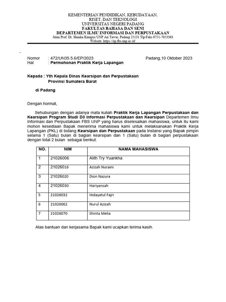 Surat Izin PKL | PDF