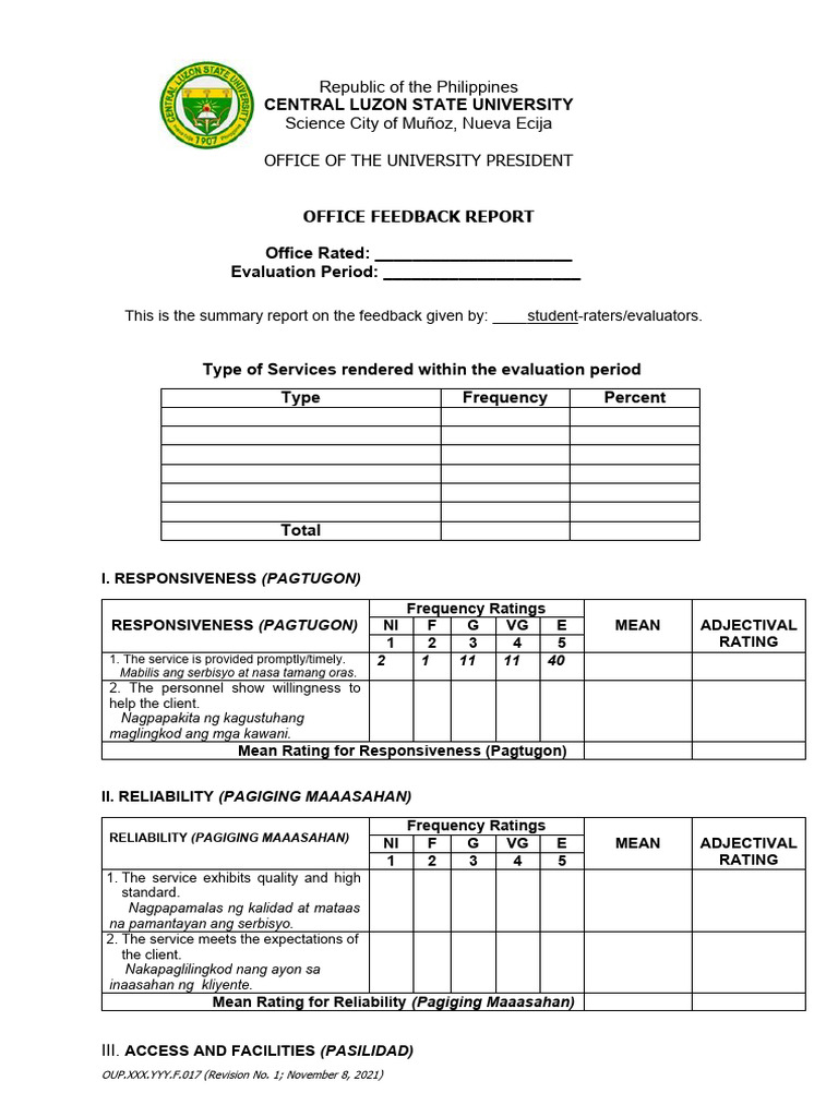 Feedback-Report Template | PDF | Finance & Money Management