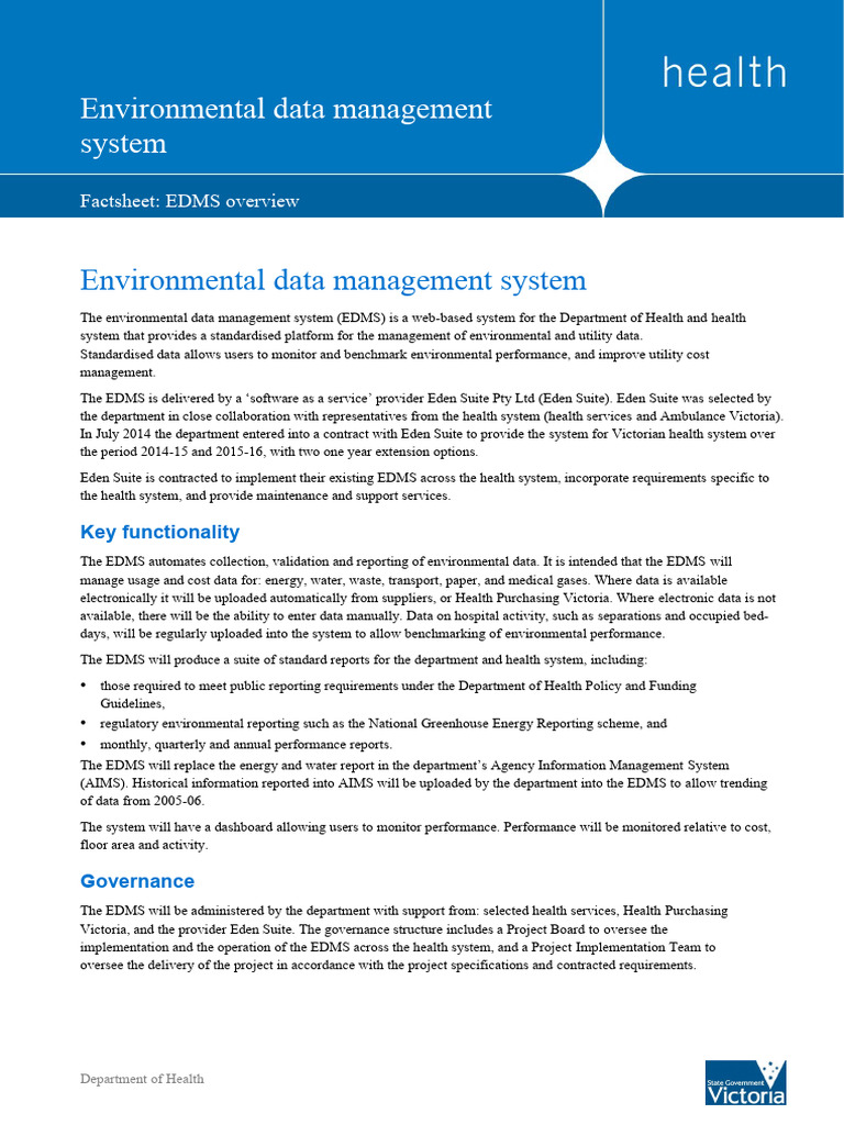 Factsheet - Edms-Overview PDF | PDF | Health System | System