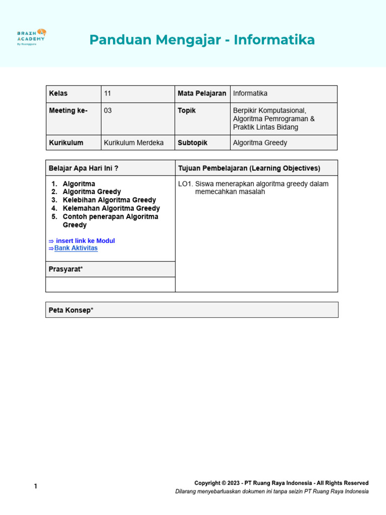 1103cg V1 Pertemuan 03 Algoritma Greedy Pdf
