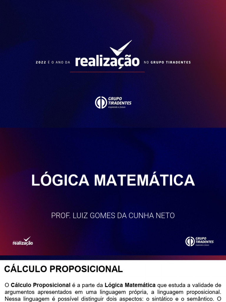 Lógica Matemática Geral | PDF | Argumento | Lógica matemática