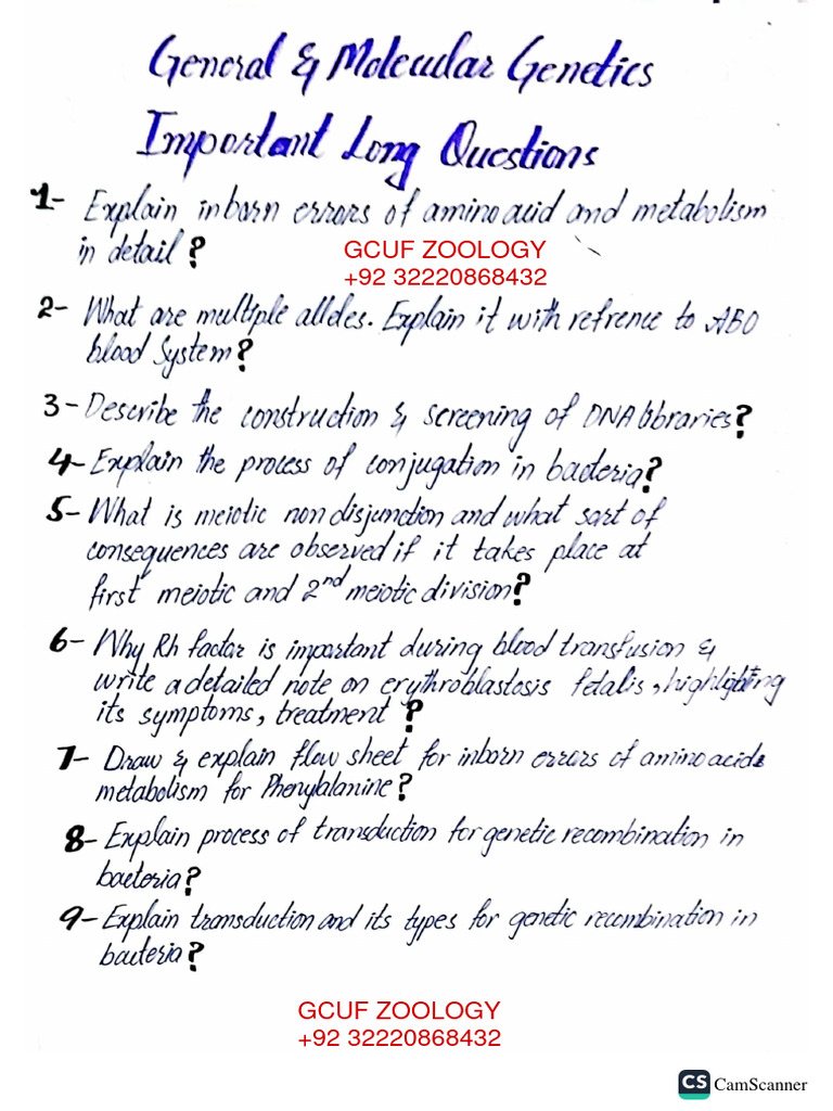 Bs Zol 6 semester important questions ? | PDF