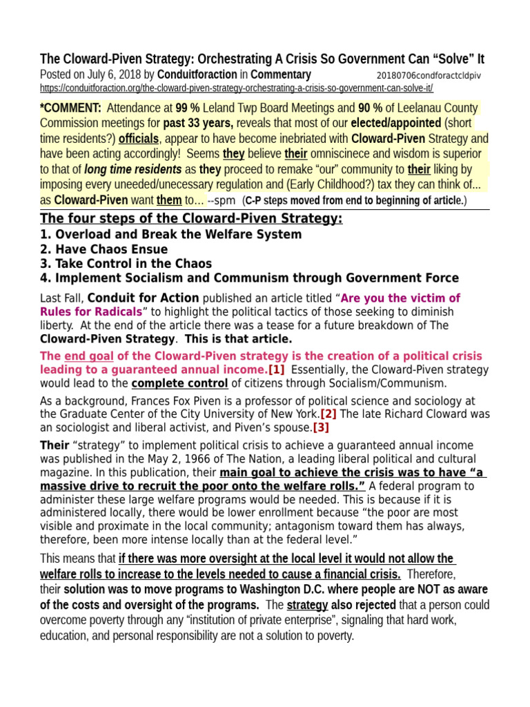 Cloward-Piven Strategy Explained | PDF