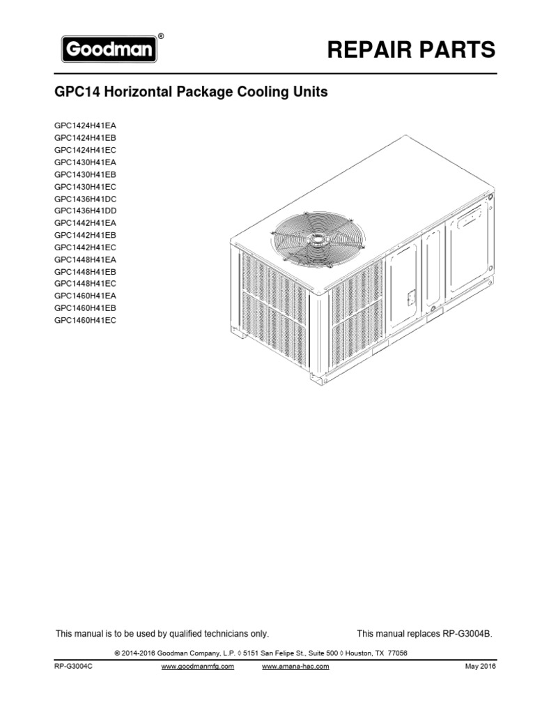 Repair Parts Goodman GPC14 | PDF | Manufactured Goods