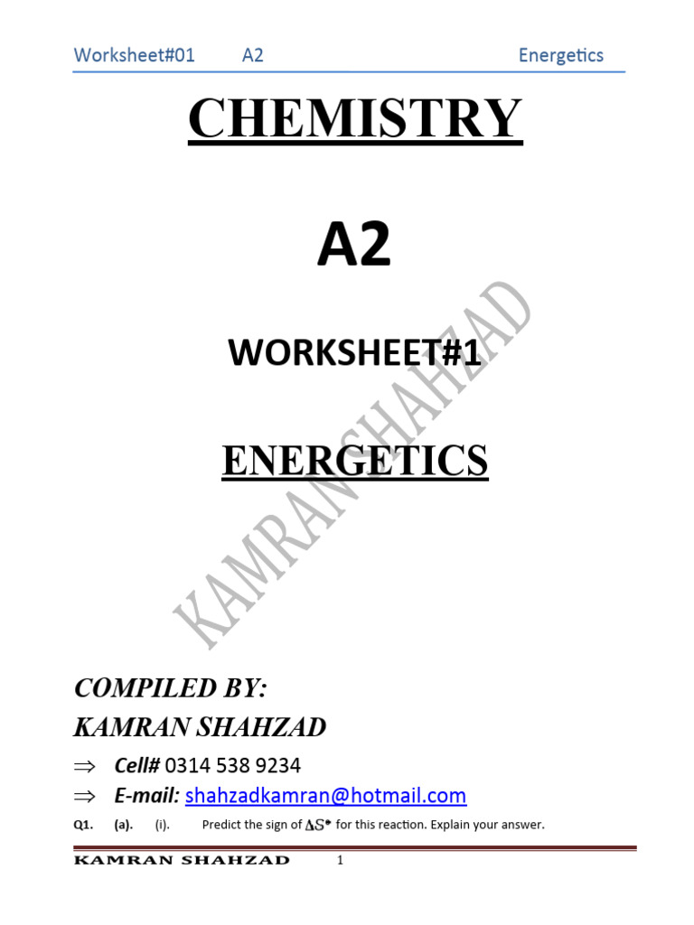 Energetics A2 | PDF | Solvation | Chemical Reactions