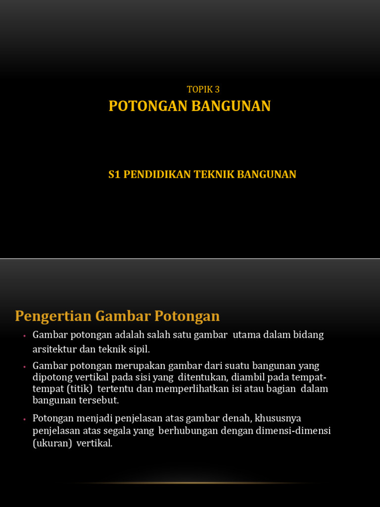 Panduan Gambar Potongan Bangunan | PDF