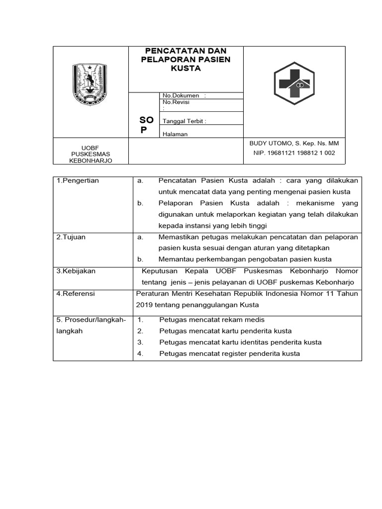 Sop Pencatatan Dan Pelaporan | PDF | Sains & Matematika