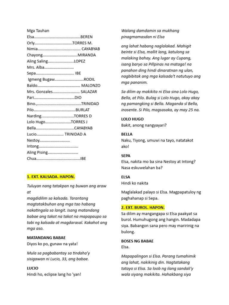 Script Himala Group 1 | PDF
