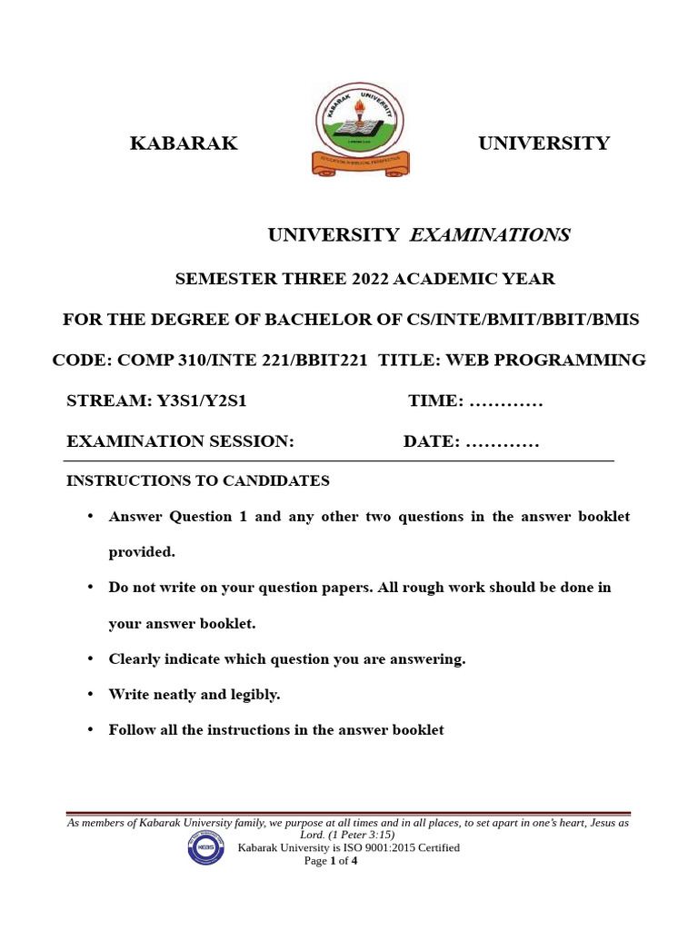 Comp 310 Bbit221 Inte221 | PDF