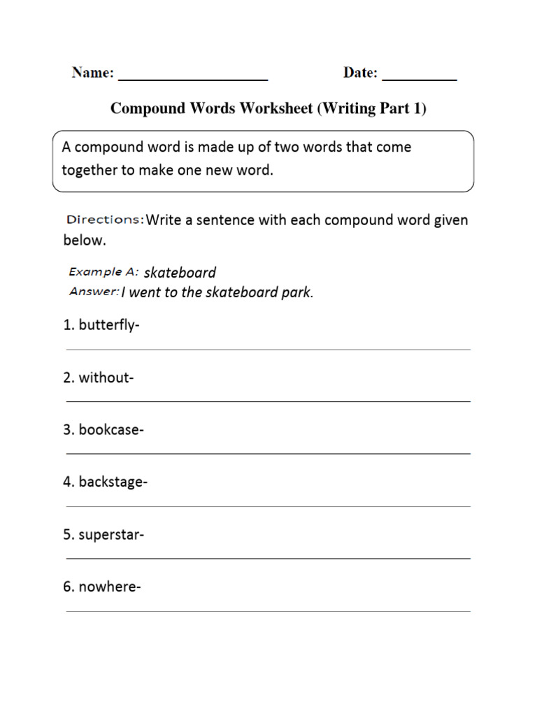 Compound Words Writing P 1 Beginner | PDF