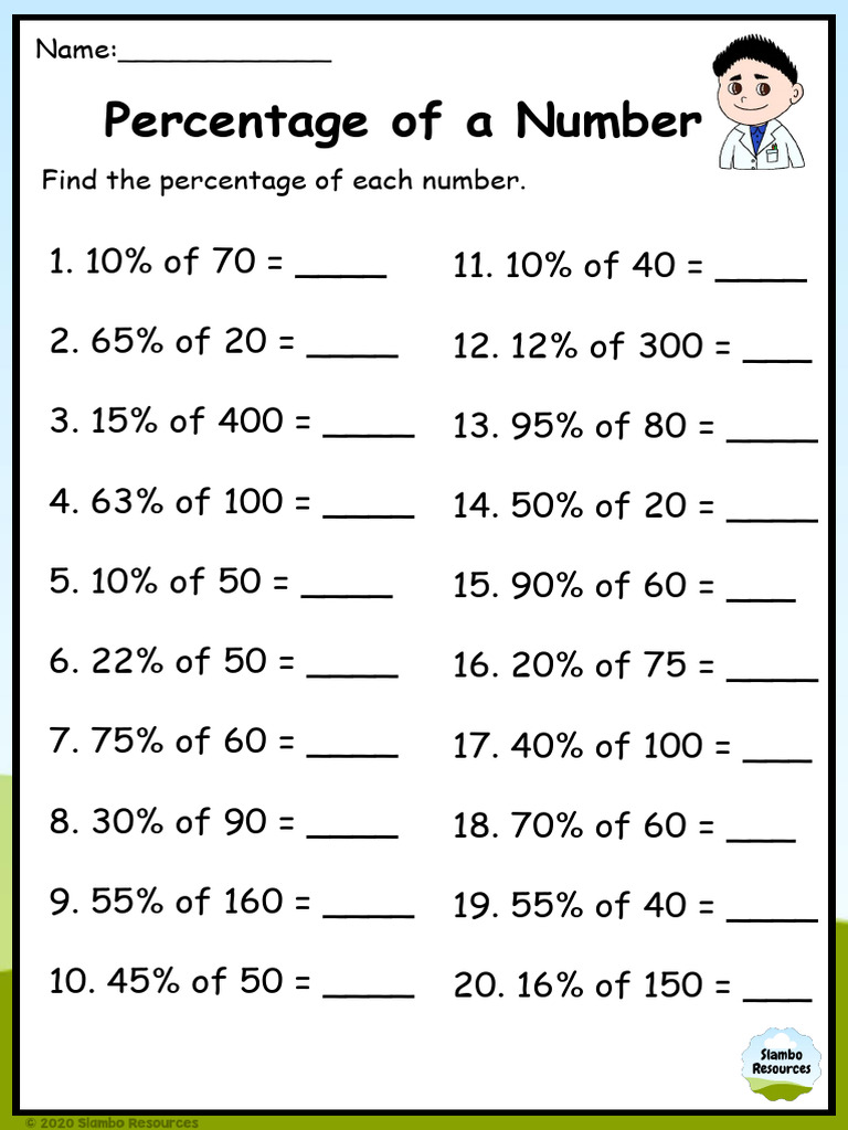 Grade-6-Percentage-of-Number-Worksheet-4 | PDF