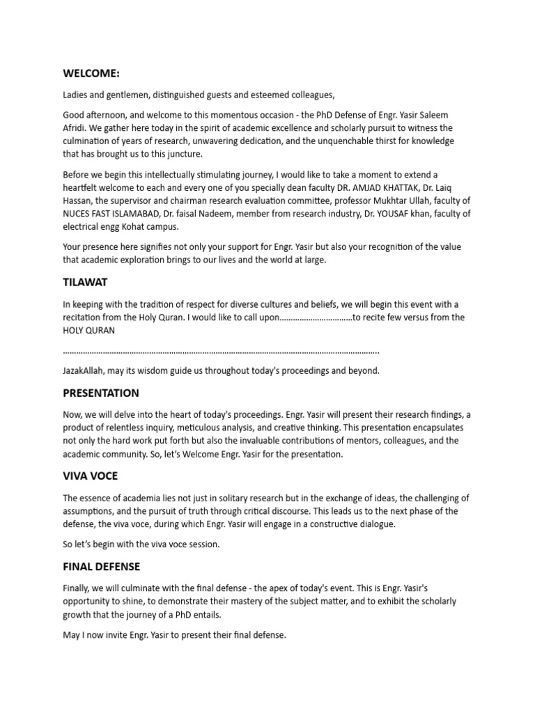 Hosting Script PHD Defense | PDF