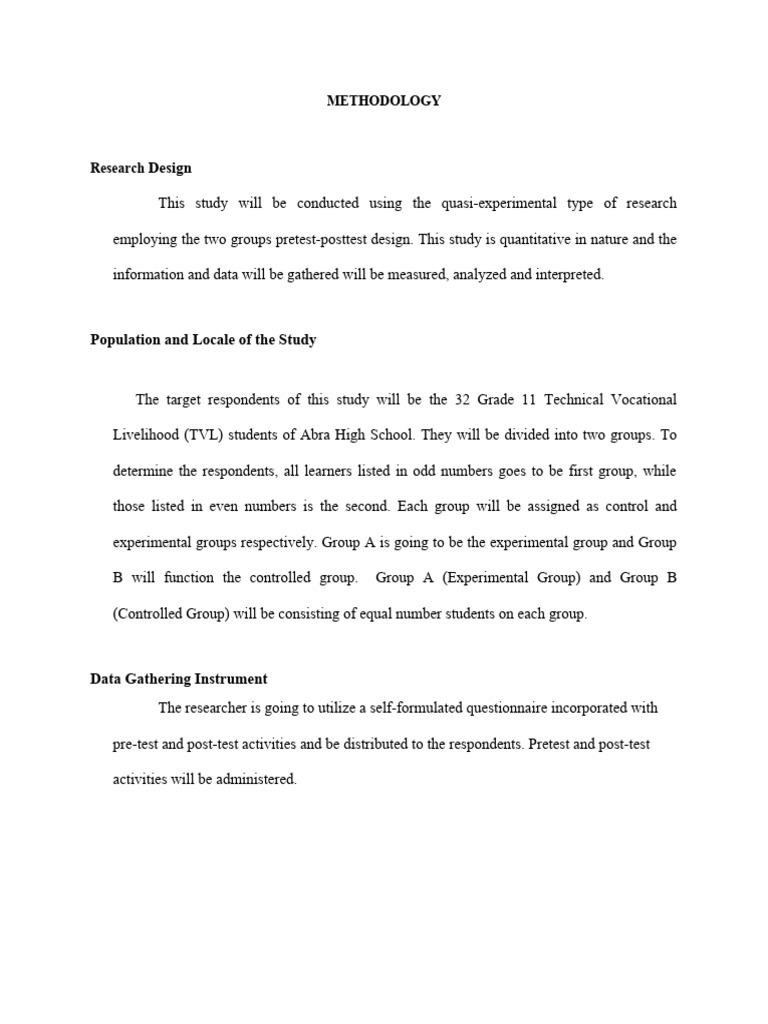 Belandres - Methodology | PDF | Methodology | Experiment