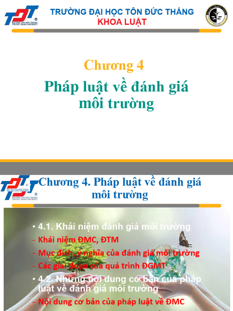 E01034 - Luật Môi Trường - Chương 4 - HK1 - 23 - 24 | PDF
