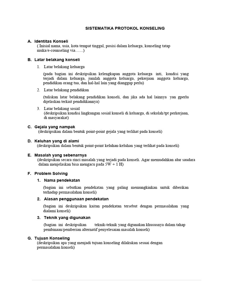 Format Laporan Konseling Individu | PDF