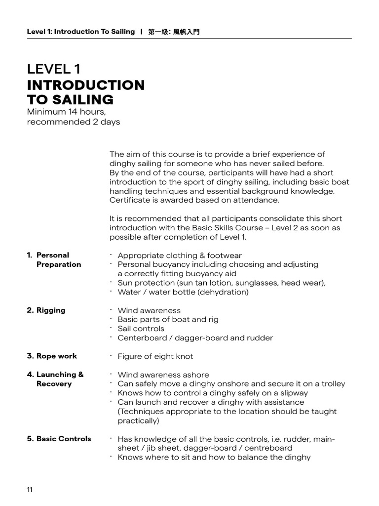2021 Nov New HKSF Dinghy Scheme Syllabus Bilingual | PDF | Watercraft ...