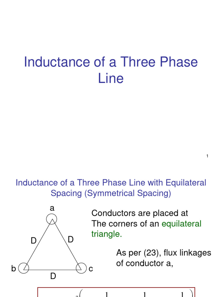 4 Inductance Of A Three Phase Line Pdf