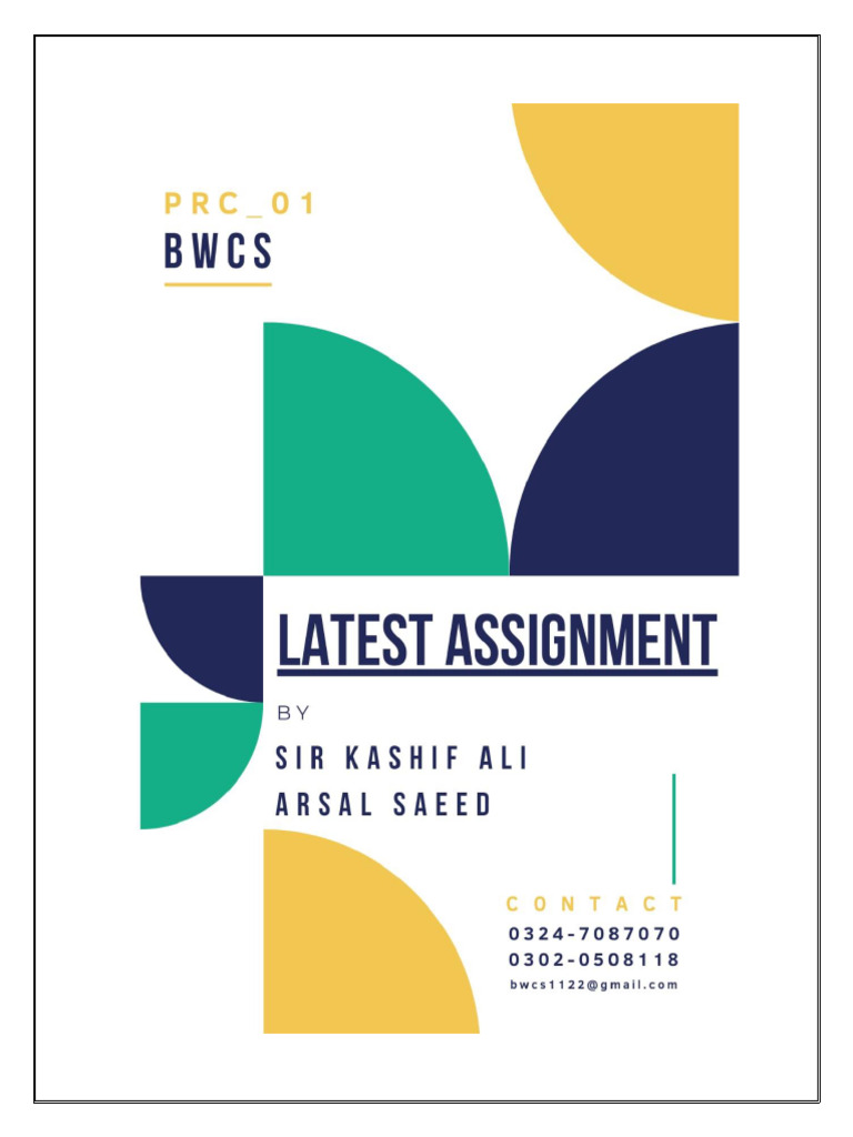 Prc-01 Bwcs Final Assignment With Solution (Updated) | PDF