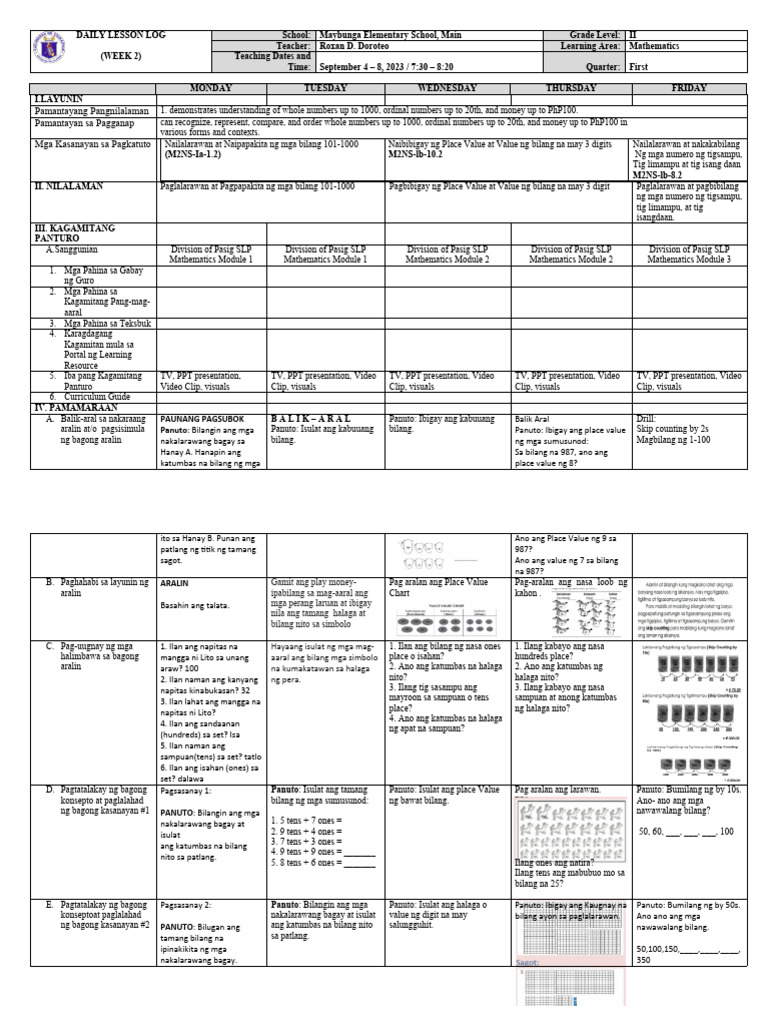 Math 2 DLL Q1W2 | PDF