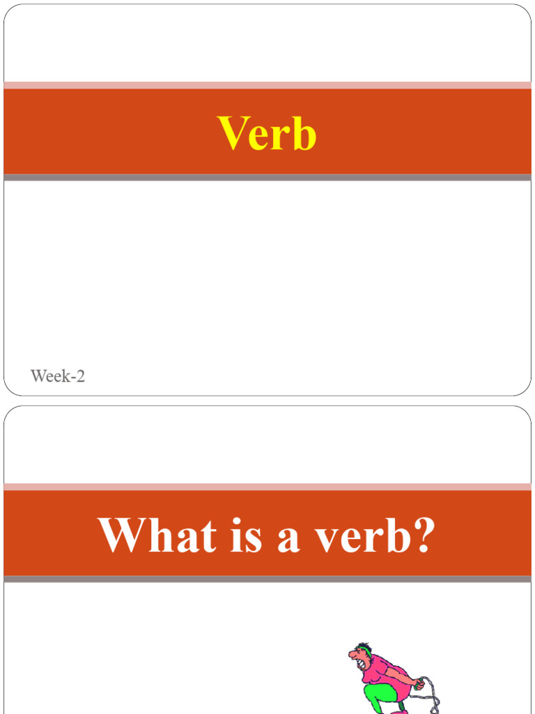 Week 2 Verbs | PDF | Verb | Grammar