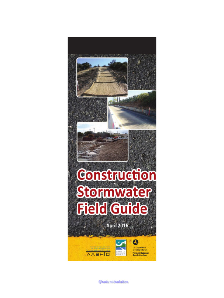 AASHTO - Construction Stormwater Field Guide - 2016 | PDF