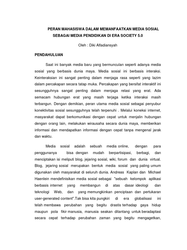 Contoh Esai Tugas Akhir | PDF
