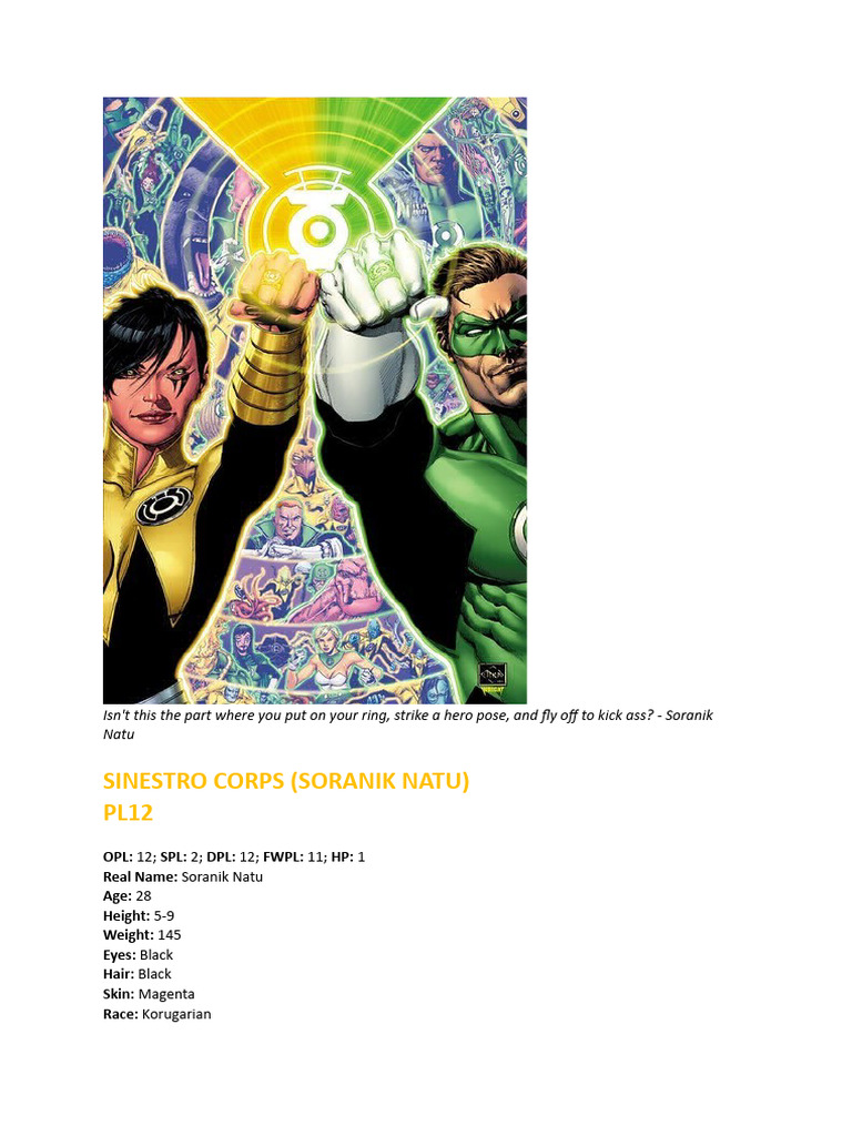Sinestro Corps (Soranik Natu) | PDF