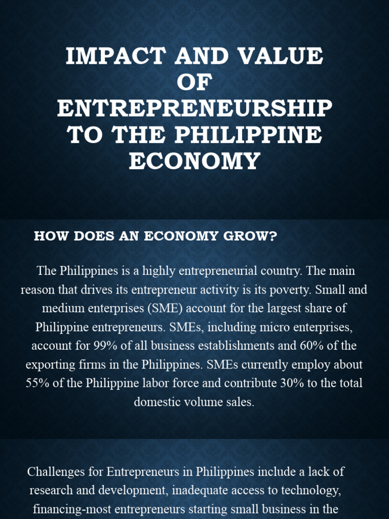 Impact and Value of Entrepreneurship To The Philippine | PDF ...