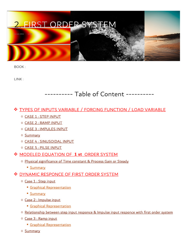 First Order System - by Kenil Jagani | PDF