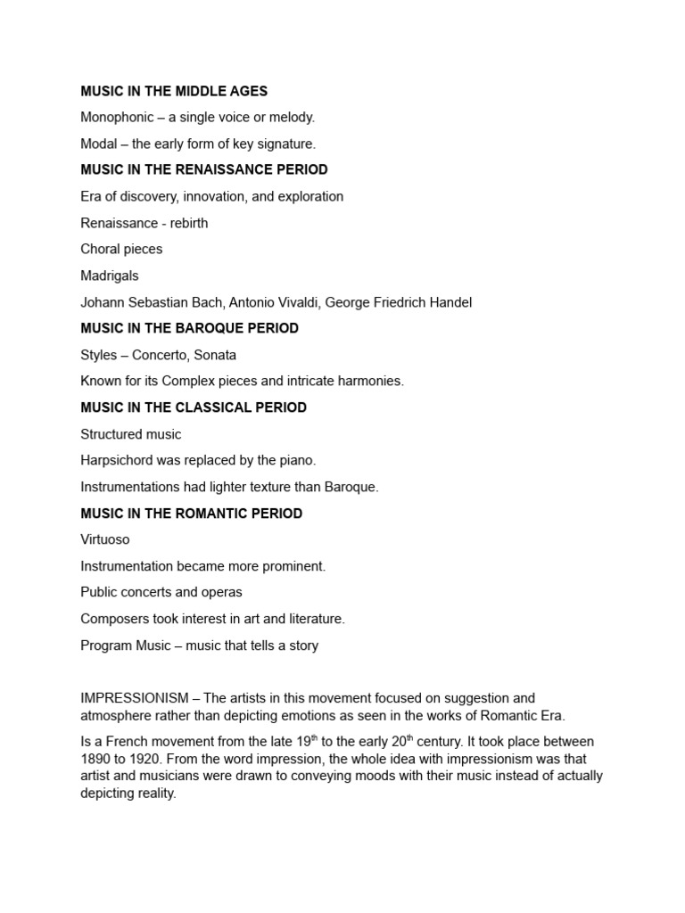 Music 10 Quarter 1 Lesson 1 | PDF