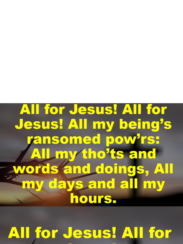 All For Jesus | PDF