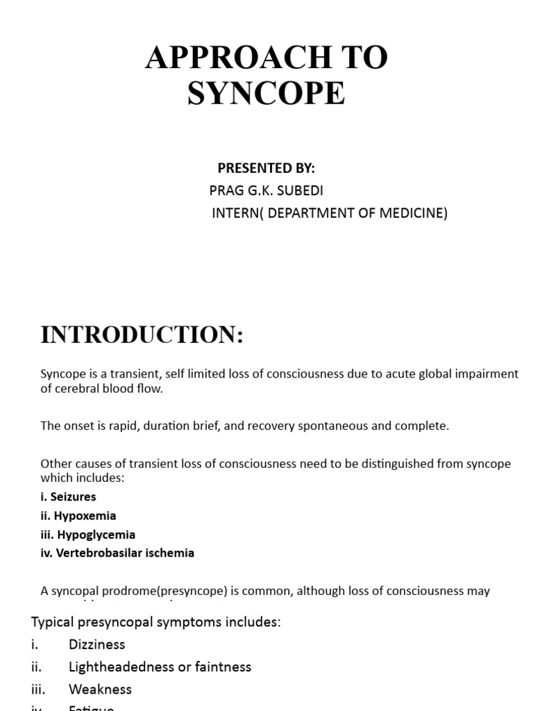 Understanding Syncope: Causes and Management | PDF