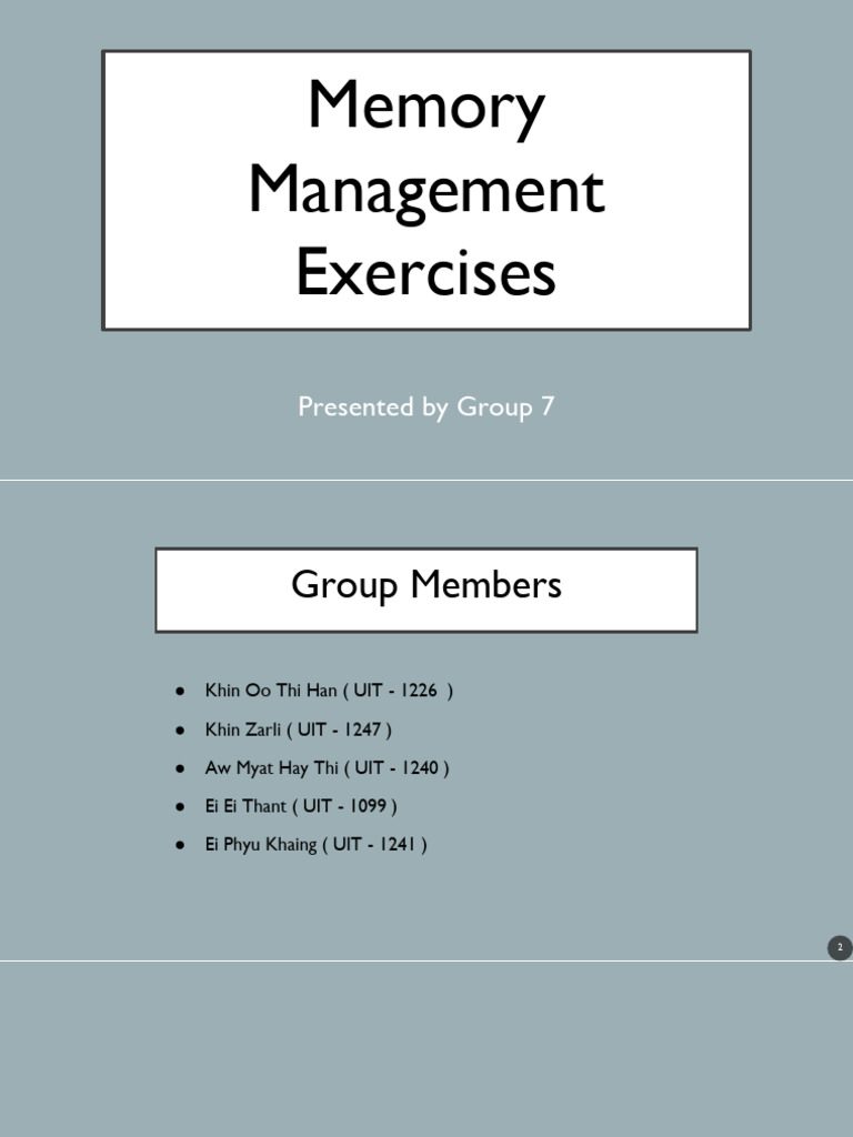 Memory - Management - Exercises and Solution | PDF | Pointer (Computer ... Memory - Management - Exercises and Solution | PDF | Pointer (Computer ...