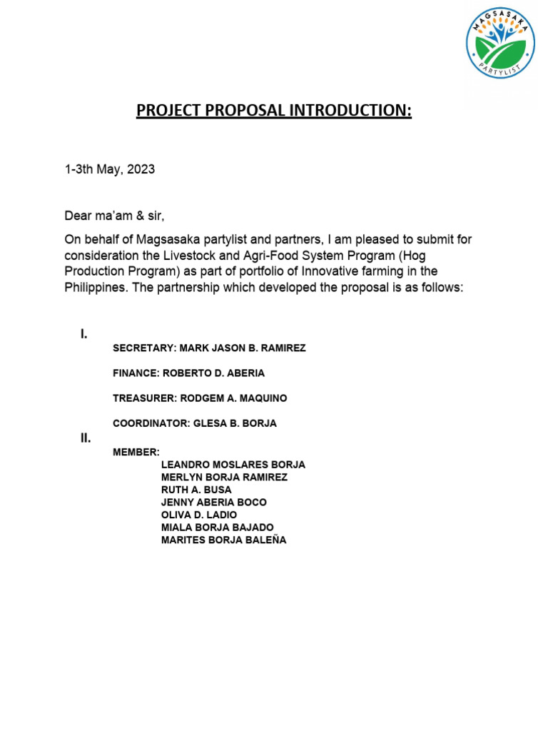 Project Proposal Introduction | PDF | Livestock | Meat