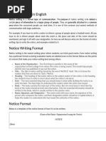 Notice Writing For Class 7 | PDF