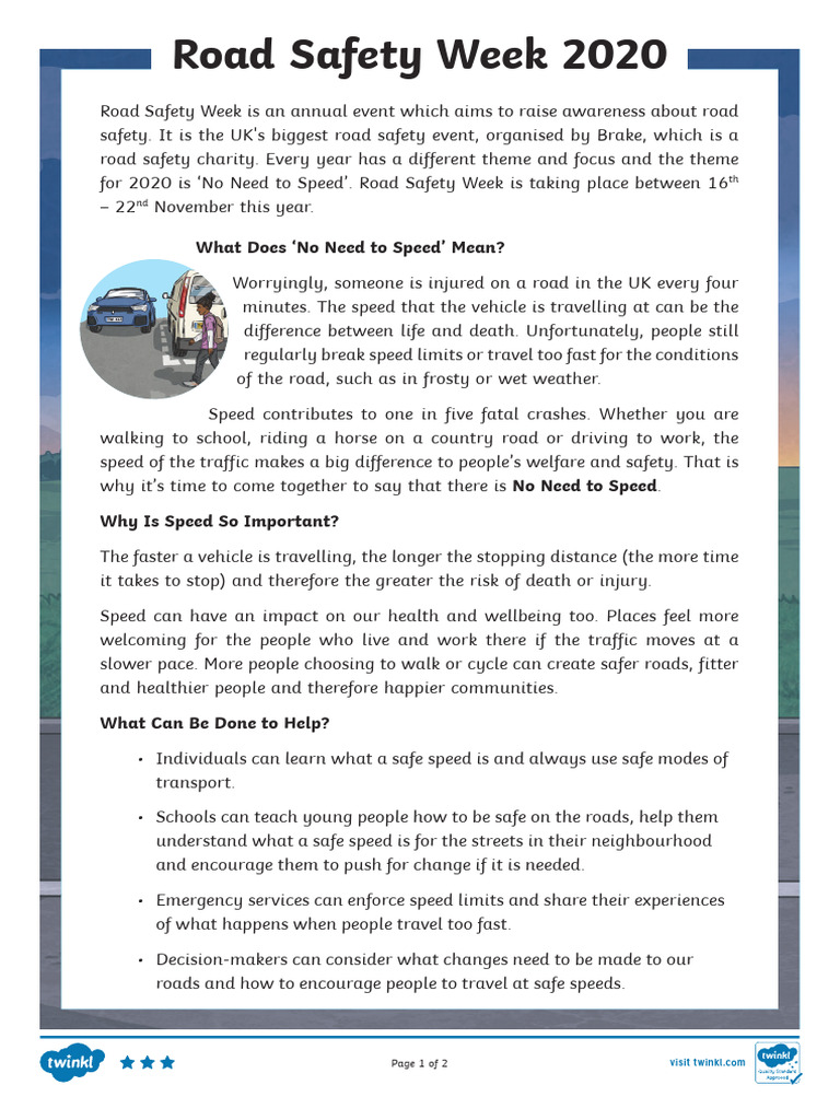 Road Safety Reading Comprehension | PDF | Business | Social Science