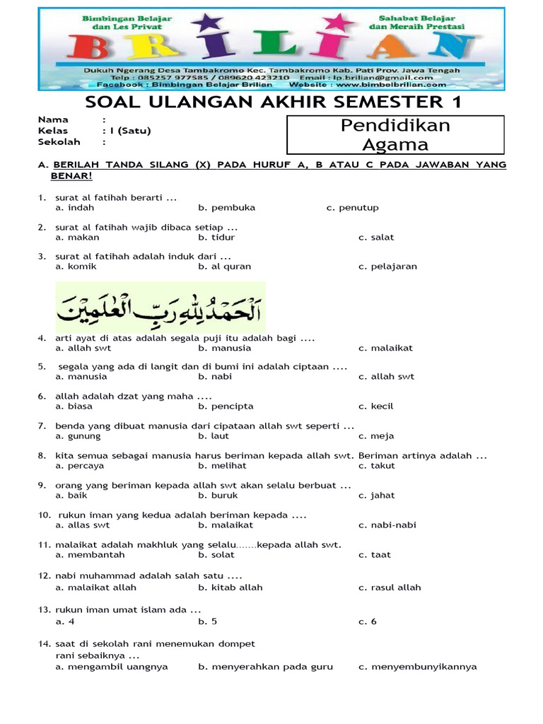 Soal Agama Islam | PDF | Agama & Spiritualitas