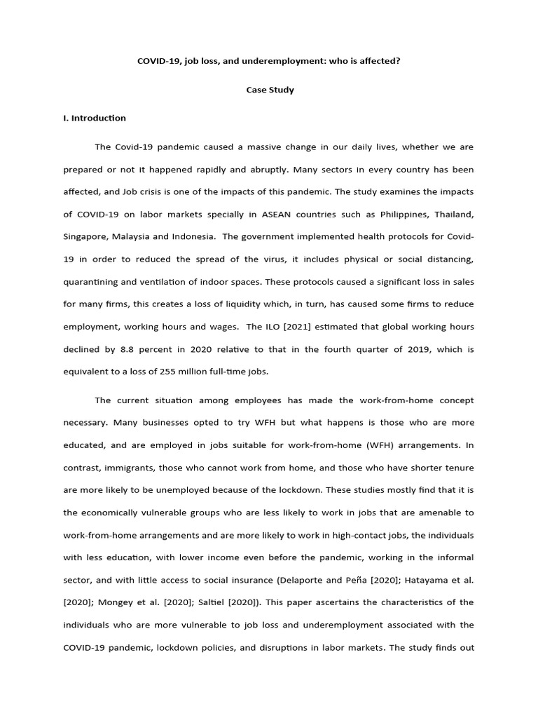 Case Study | PDF | Unemployment | Underemployment