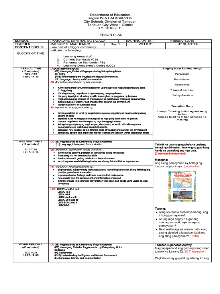 COT 3-Lesson PLan Week 31 | PDF