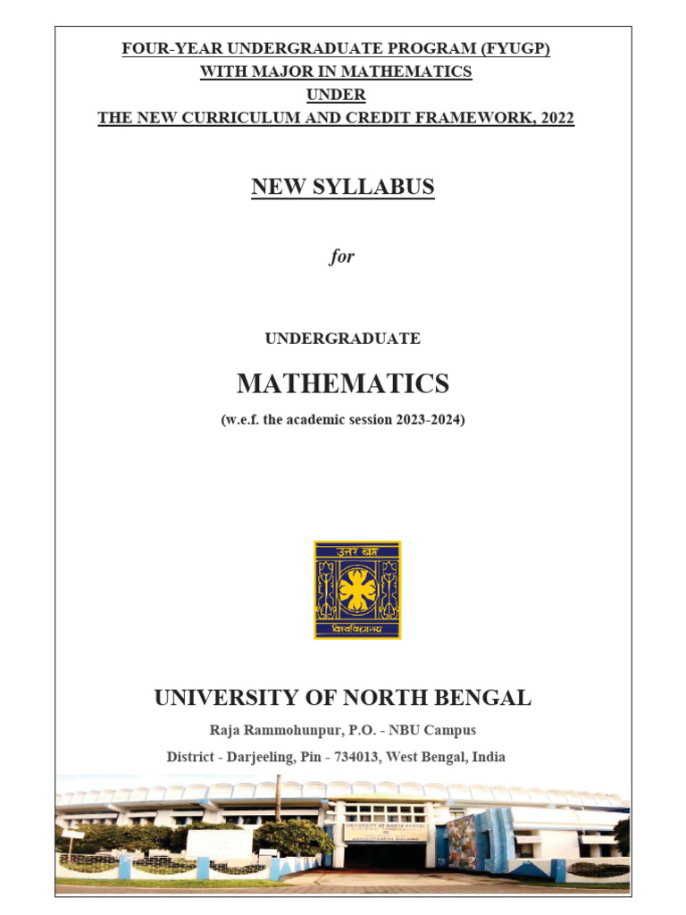 UG 4-Year UG Program With Mathematics Major Final | PDF