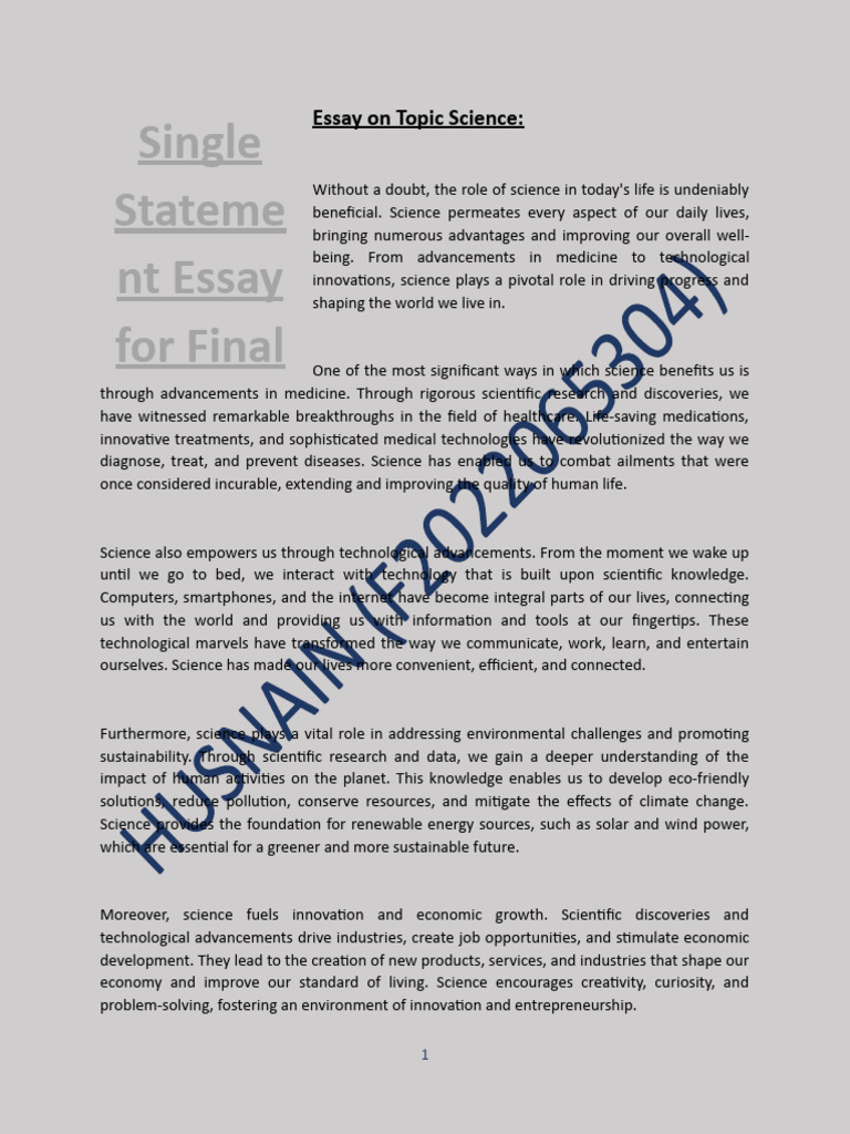 Eassy For Final | PDF