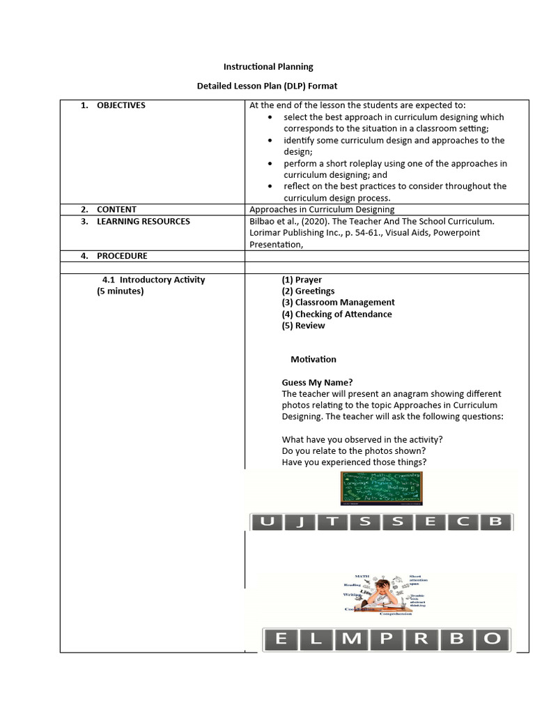 Lesson Plan | PDF | Curriculum | Learning