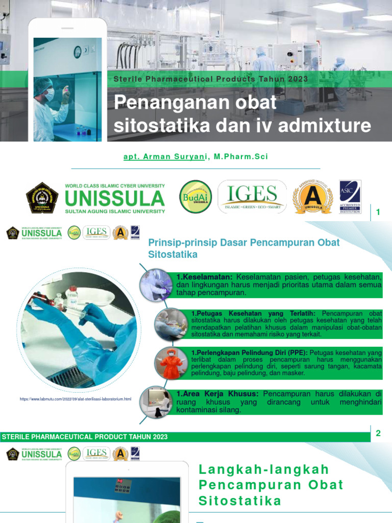 Penanganan Obat Sitostatik Dan Iv Admixture | PDF