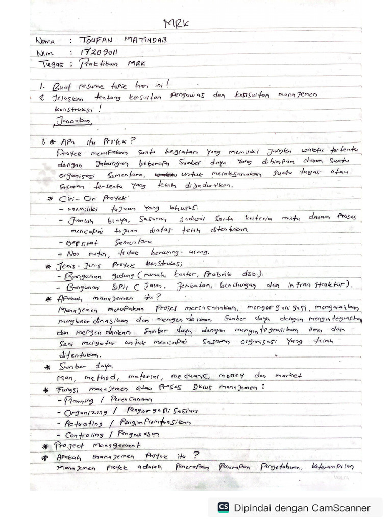 Tugas Manajemen Rekayasa Konstruksi | PDF