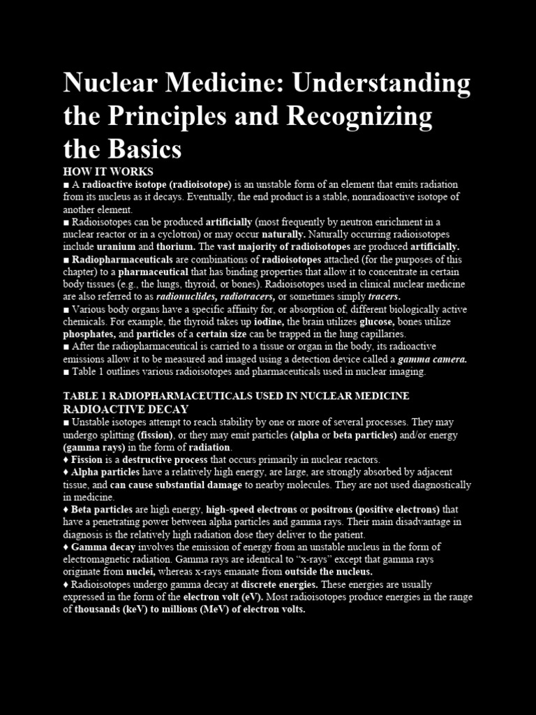 Learning Radiology - herring - NUCLEAR MEDICINE | PDF | Radionuclide ...