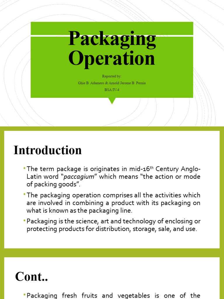 Packaging Operation 1 | PDF | Vegetables | Packaging And Labeling