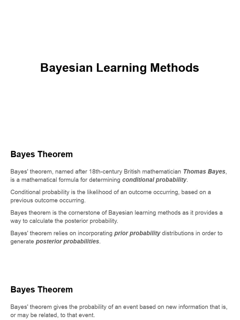Bayesian Learning Methods | PDF | Statistical Classification | Bayesian ... Bayesian Learning Methods | PDF | Statistical Classification | Bayesian ...