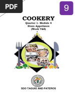 TLE G 9 Module 6 Cookery Lesson 6 Store Appetizers | PDF | Refrigerator ...