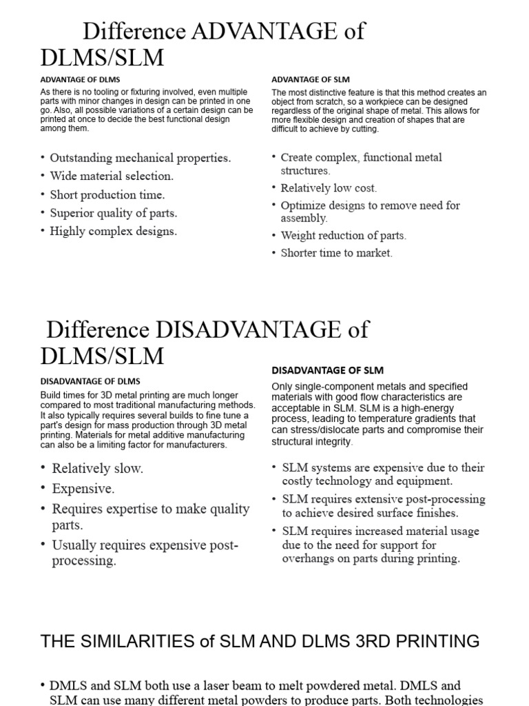 Disadvantage and Advantage of SLM, DLMS | PDF